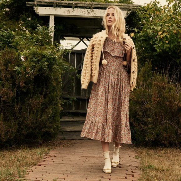 Doen | Dresses | Doen Darcy Dress Red Liberty Chive | Poshmark